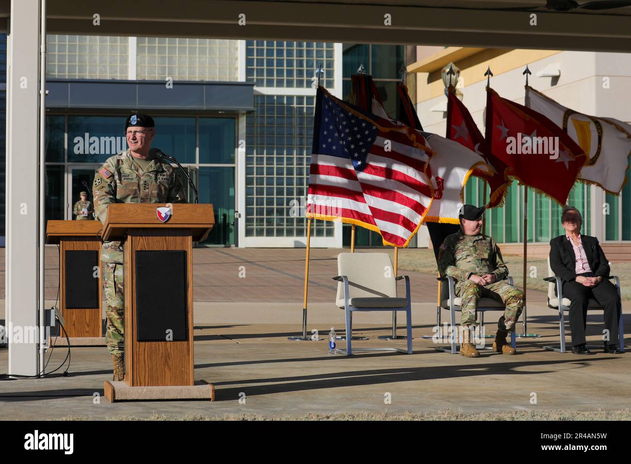 Gen. Ed Daly, Army Materiel Command commanding general, speaks during a ...