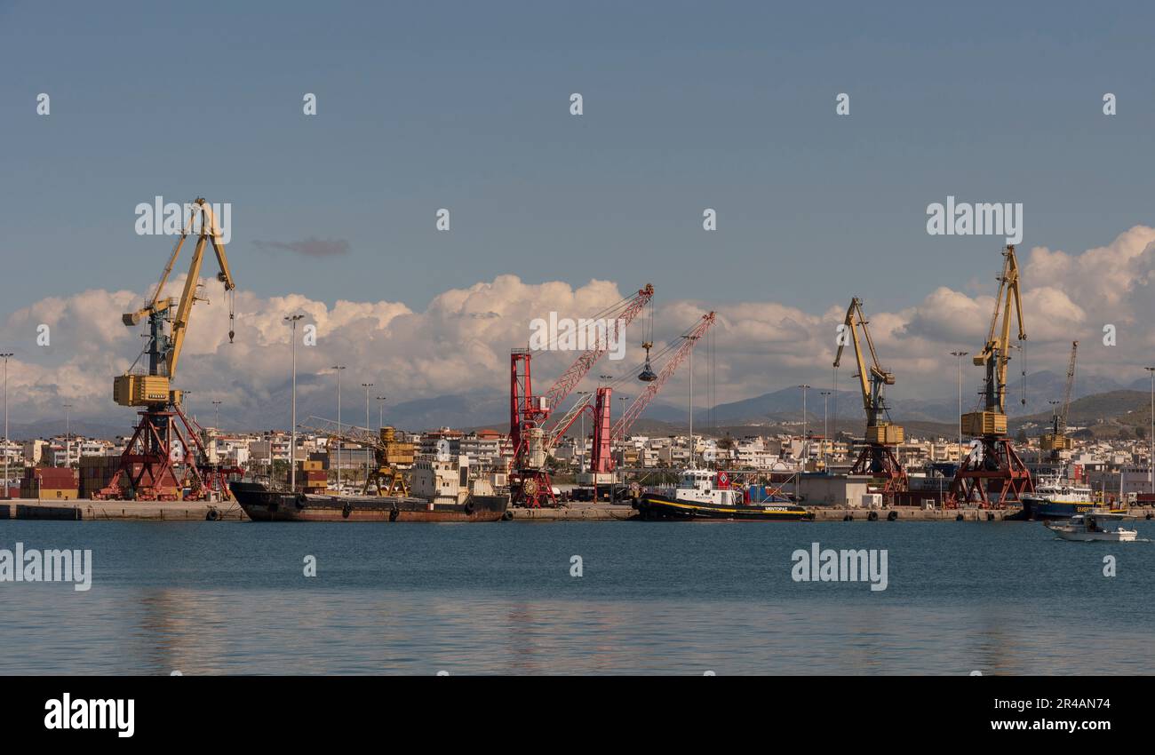 Heraklion, Crete, Greece. 2023. Panoramic waterfront view of the Port ...