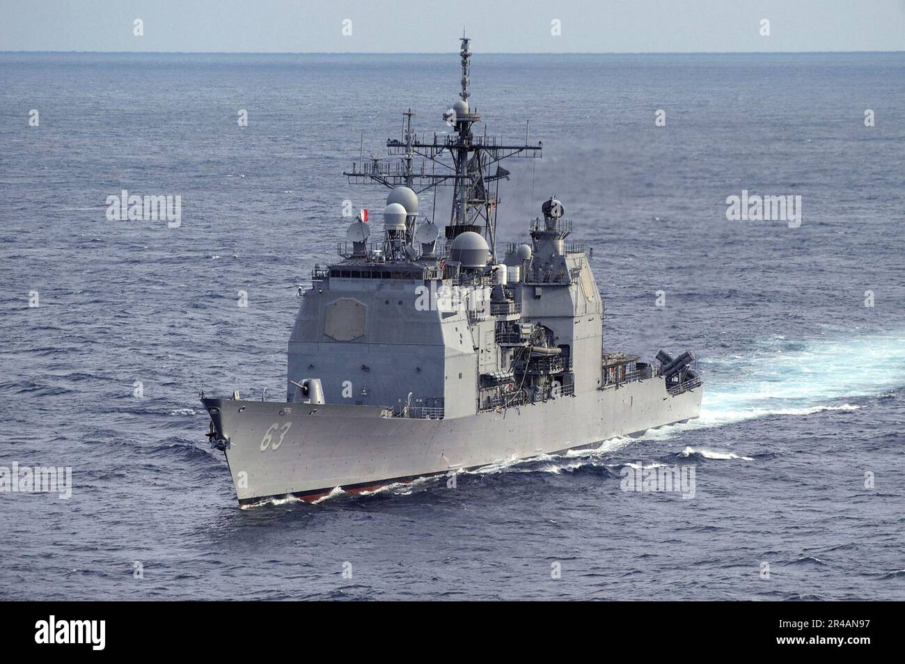 US Navy The guided missile cruiser USS Cowpens (CG 63) underway in the ...