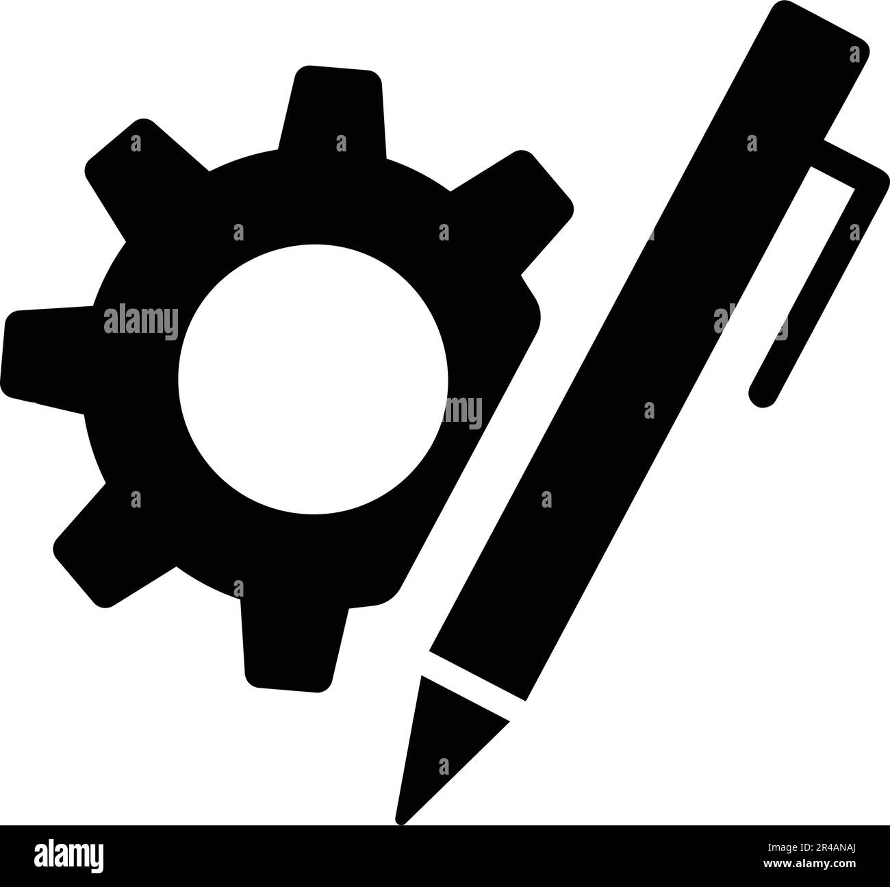 Cogwheel and Pen Icon - Beautiful vector design. Perfect use for web, print media, online design ...