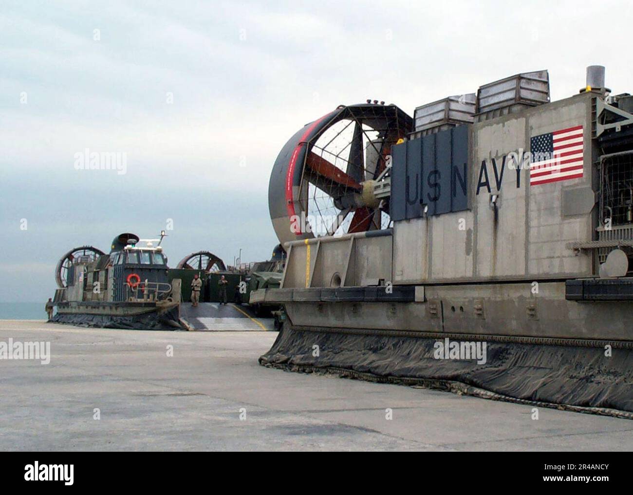 US Navy Landing Craft, Air Cushion (LCAC) vehicles, assigned to Assault ...