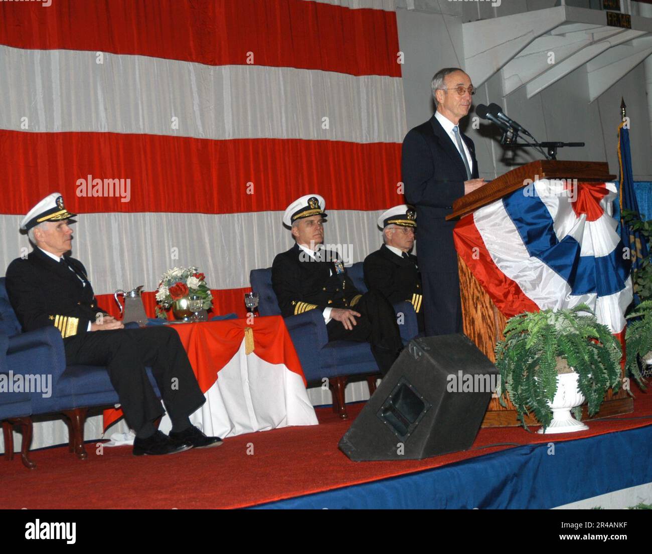 US Navy Secretary of the Navy, Gordon R. England, delivers his remarks ...