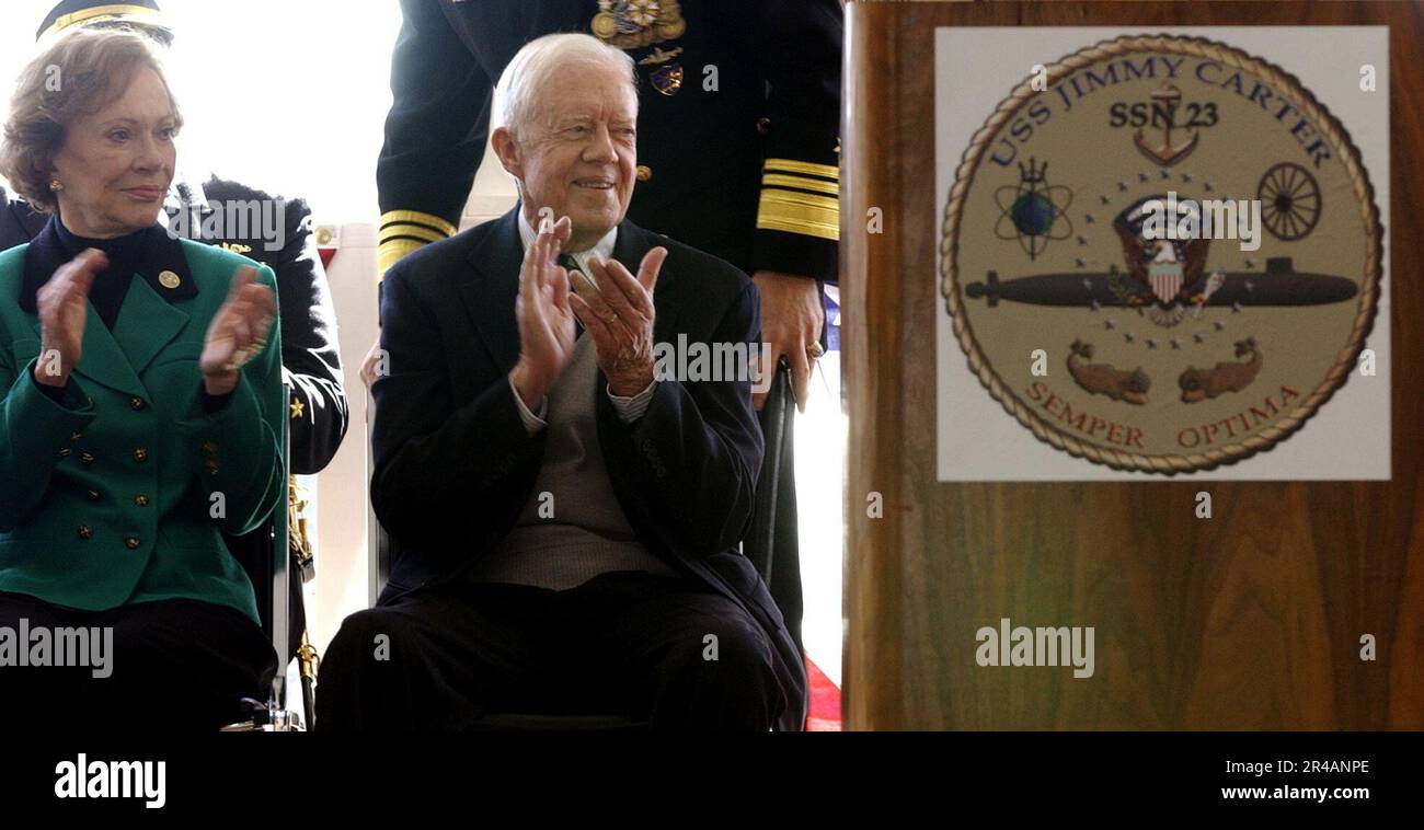 US Navy Former President Jimmy Carter and his wife Rosalynn reacts ...