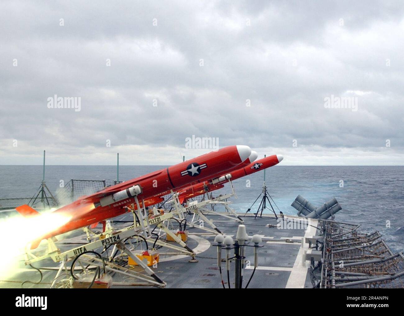US Navy A BQM-74E Aerial Target Drone is launches using Jet Assist Take ...