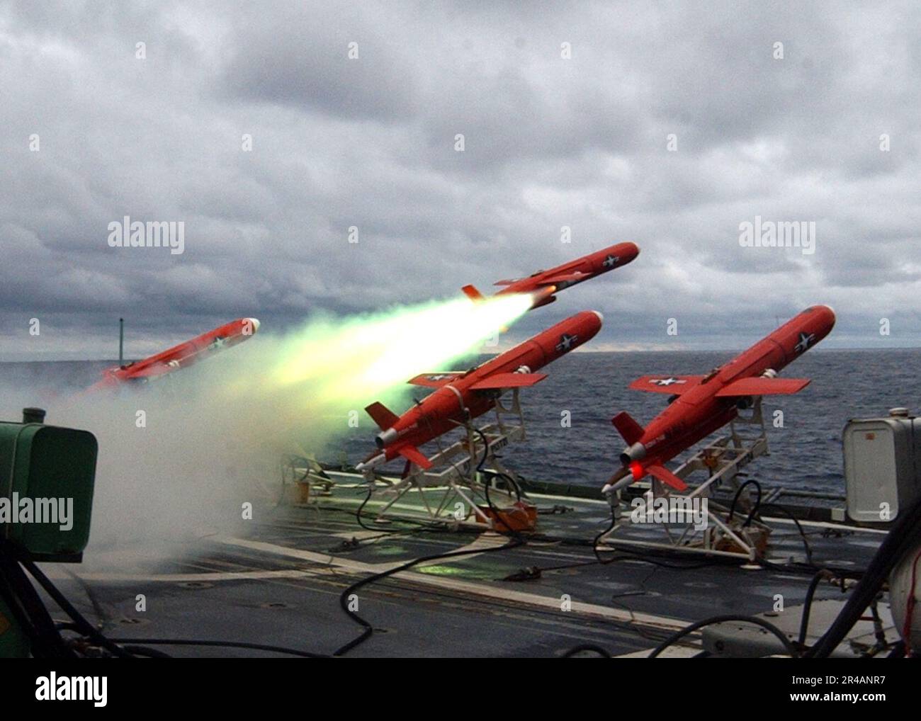 US Navy A BQM-74E Aerial Target Drone is launches using Jet Assist Take ...