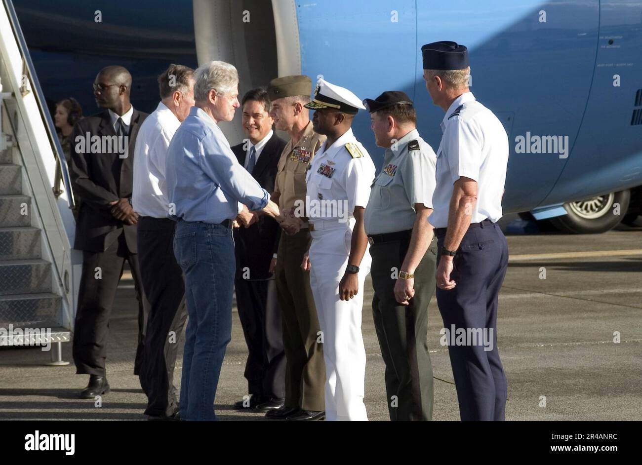 US Navy Former President William J. Clinton greets Commander, U.S ...