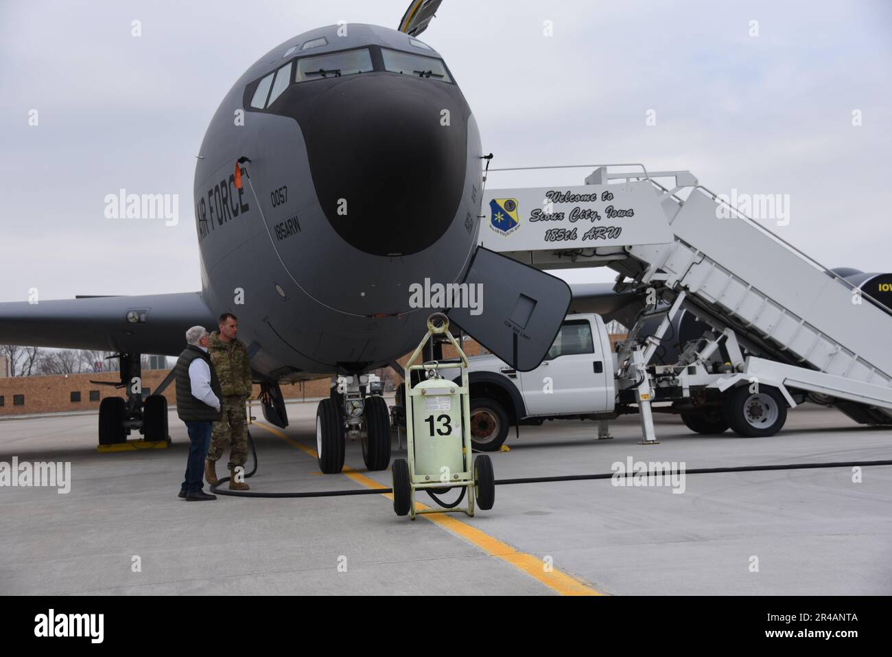 Master Sgt. Jamie Bethune gives a tour of a U.S. Air Force KC-135 ...