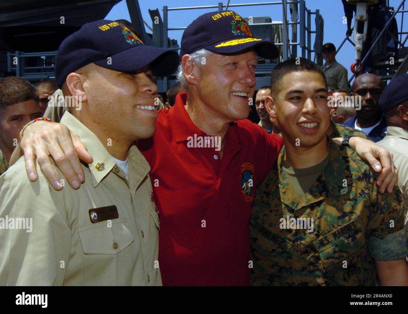 US Navy Former President William J. Clinton poses with Stock Photo - Alamy