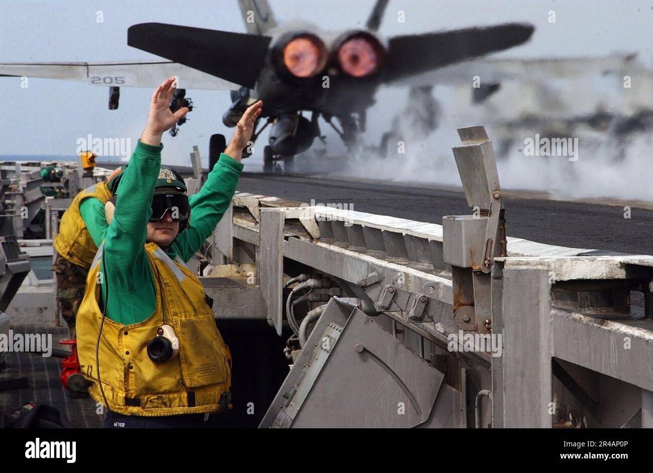US Navy Catapult Controller, Aviation Boatswain's Mate 1st Class ...
