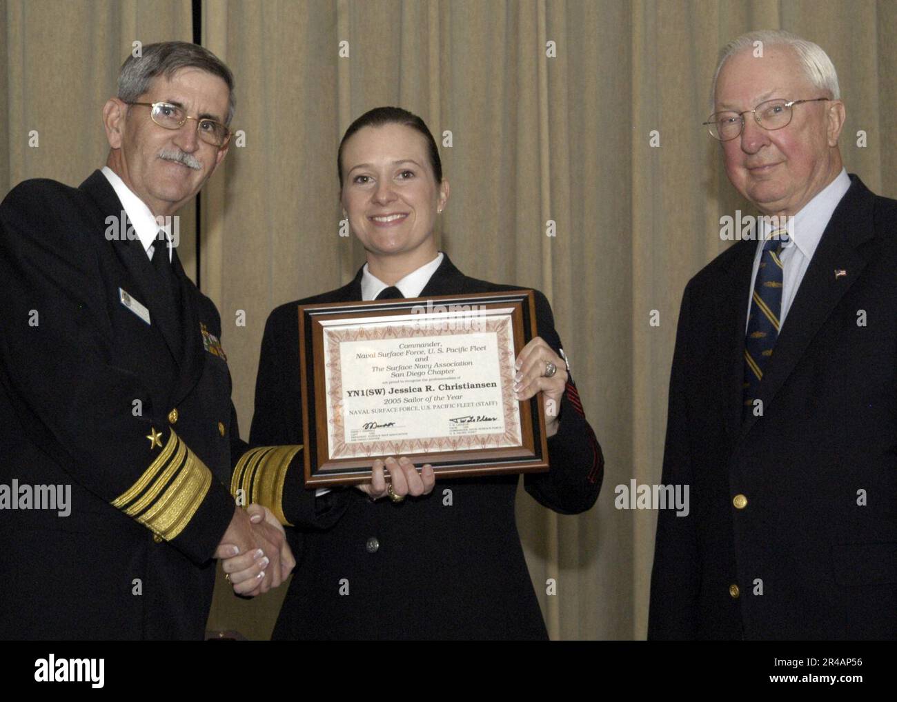 US Navy Vice Adm. LaFleur, left, and Vice Adm. (Retired) John Nyquist ...