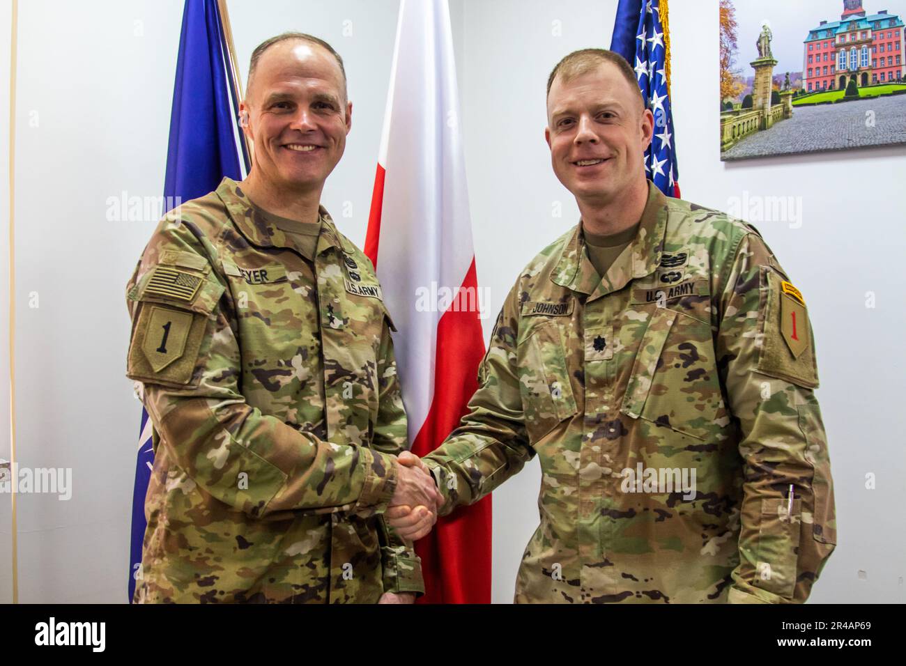 Maj. Gen. John V. Meyer, III, commanding general of the 1st Infantry Division and Lt. Col ...