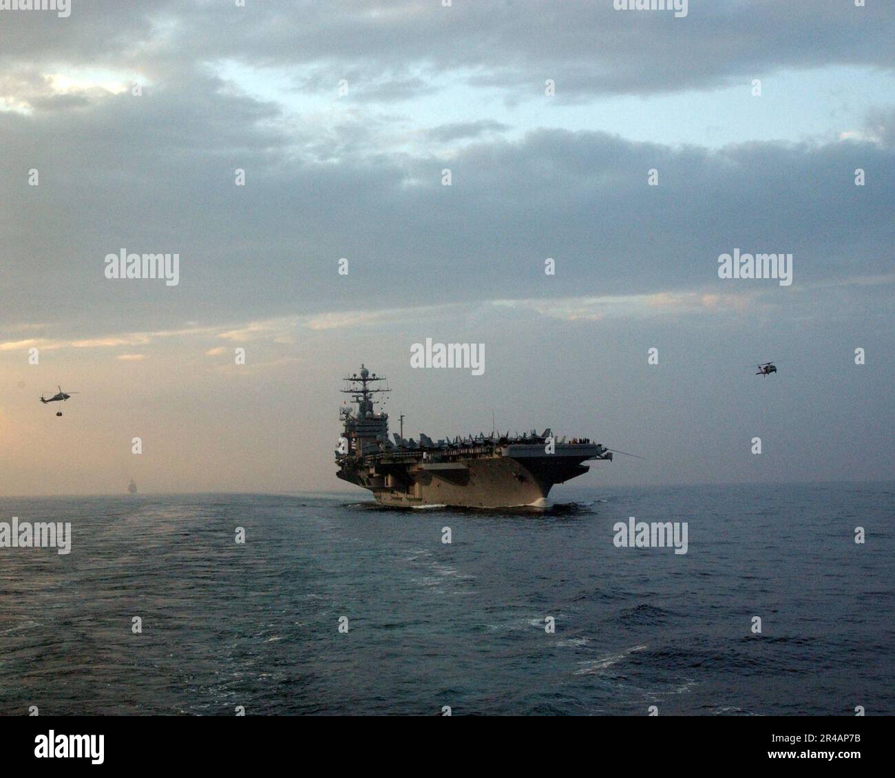US Navy Two MH-60S Seahawk helicopters, assigned to Helicopter Combat ...