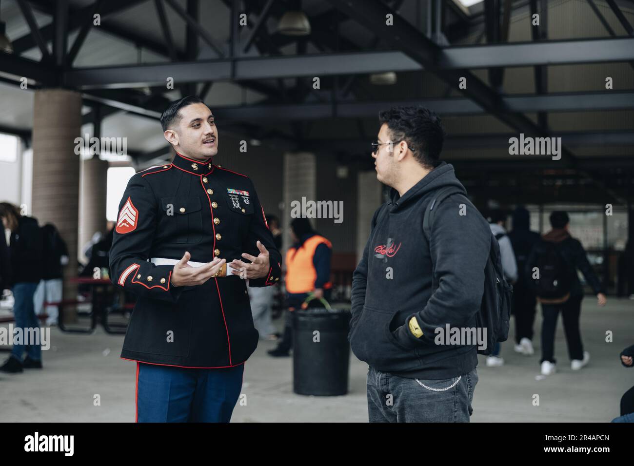 U.S. Marine Corps Sgt. Hector Chavez, a recruiter with Recruiting Sub ...