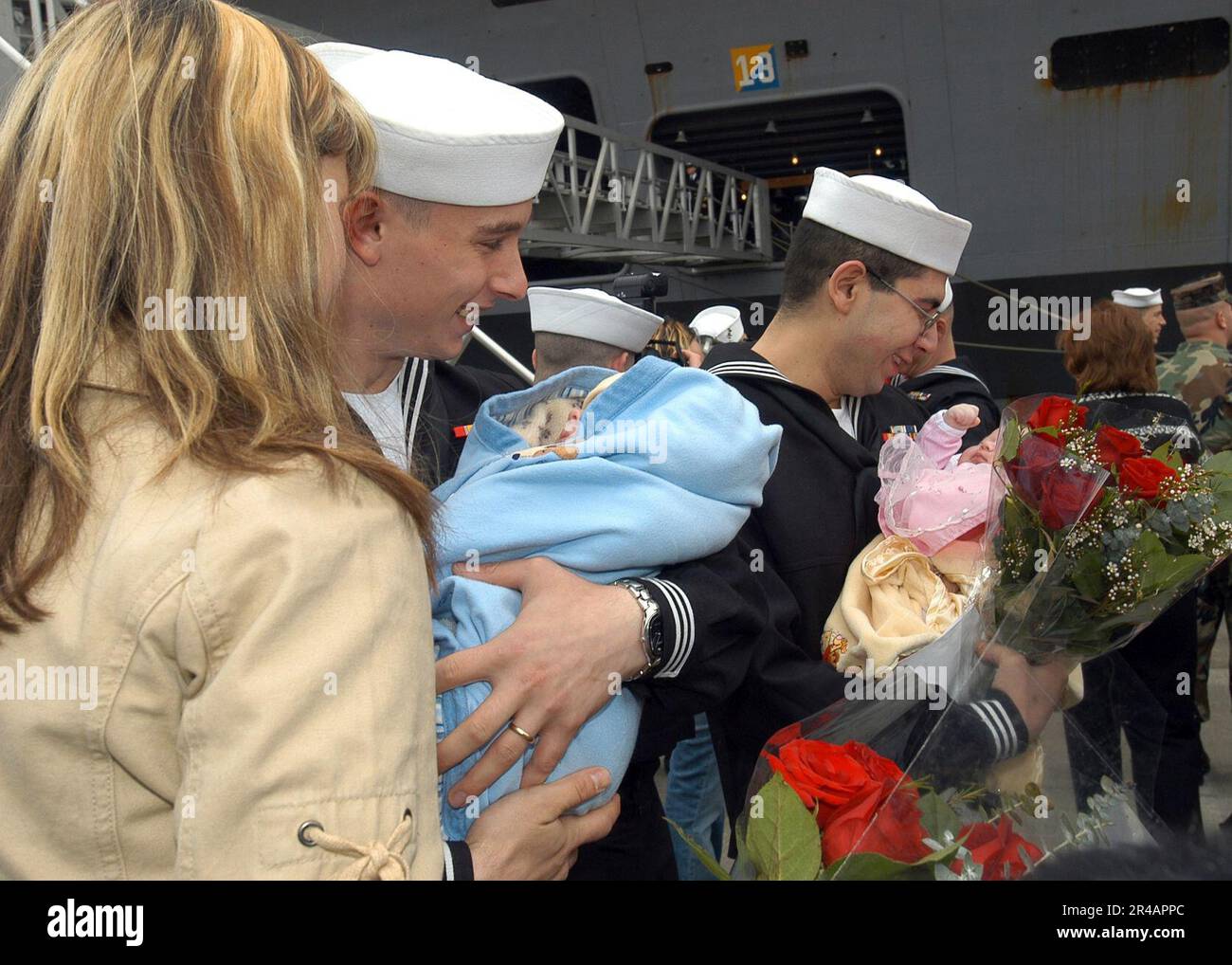 US Navy Sailors assigned to the Nimitz-class aircraft carrier USS ...