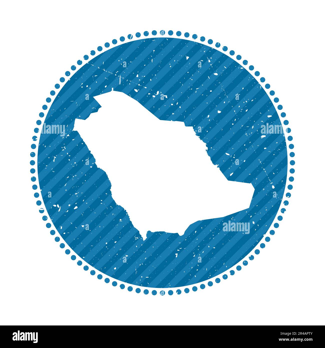 Saudi Arabia striped retro travel sticker. Badge with map of country ...