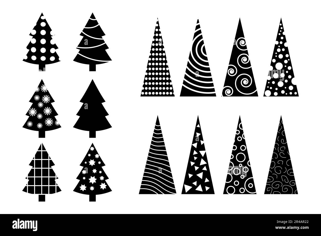 Set of Geometric Christmas Tree Illustration. Vector Design template ...