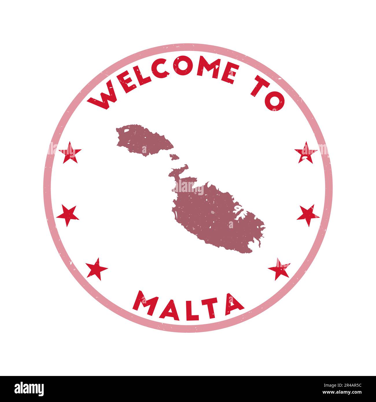 Welcome to Malta stamp. Grunge island round stamp with texture in ...