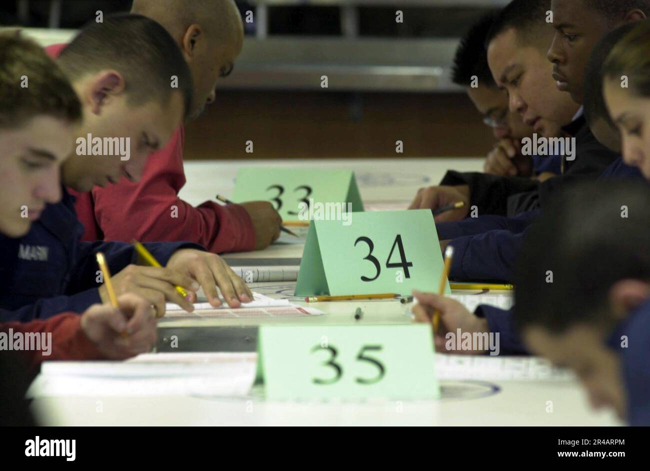 US Navy E-3 Sailors aboard the nuclear powered aircraft carrier USS ...