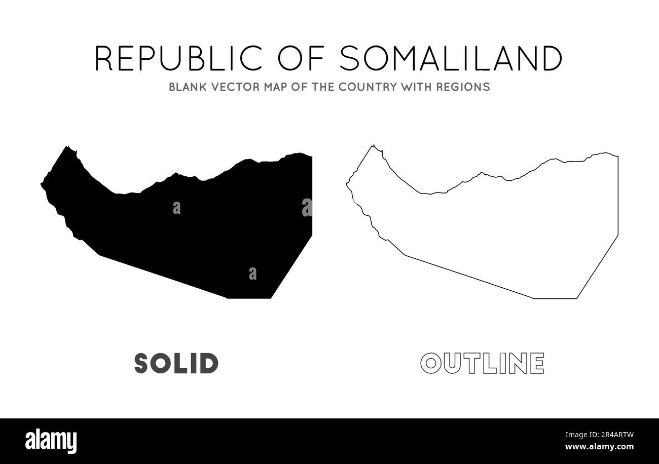 Somaliland map. Blank vector map of the country with regions. Borders ...