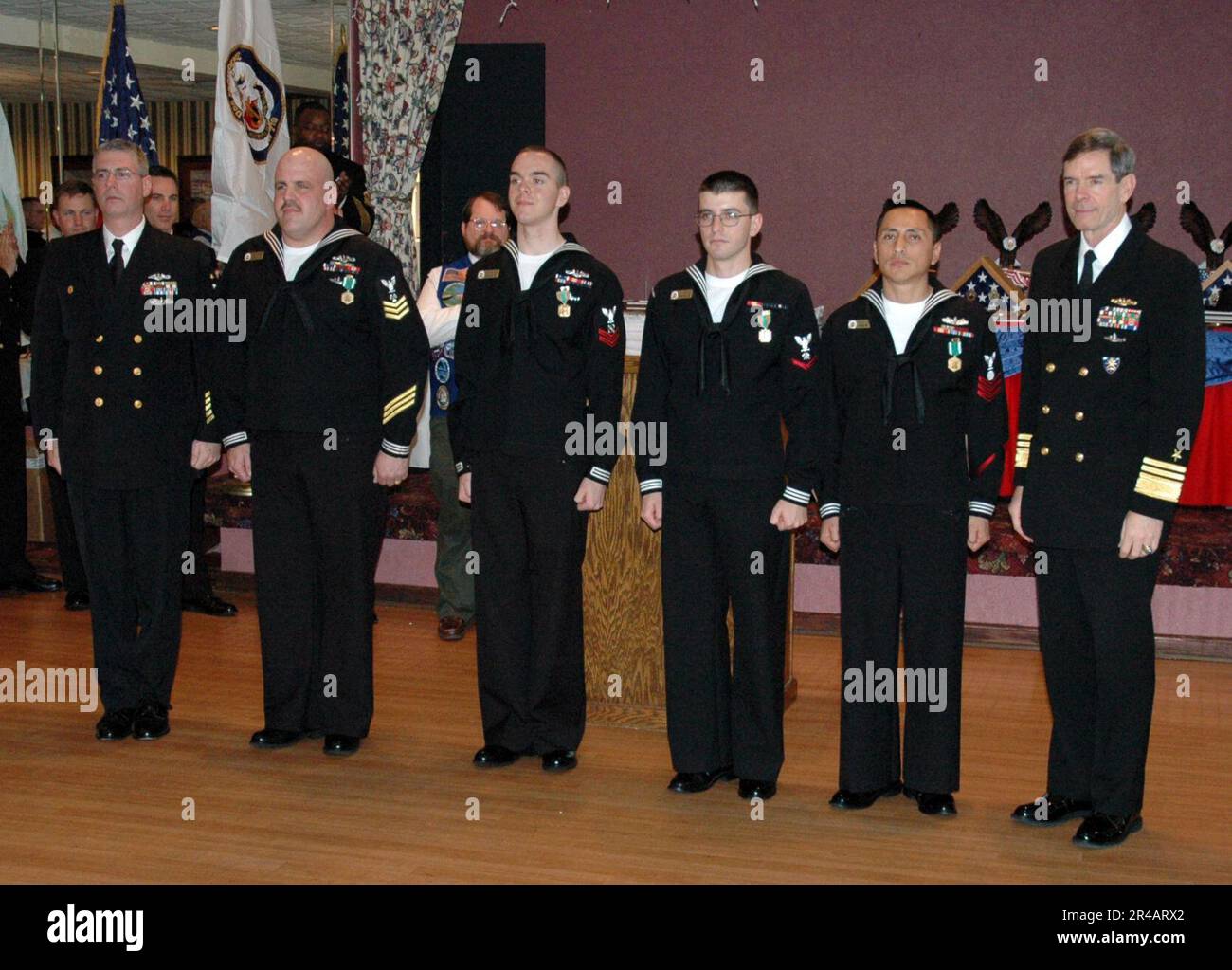 US Navy Sailors pose after the COMSUBLANT Sailor of the Year award ...