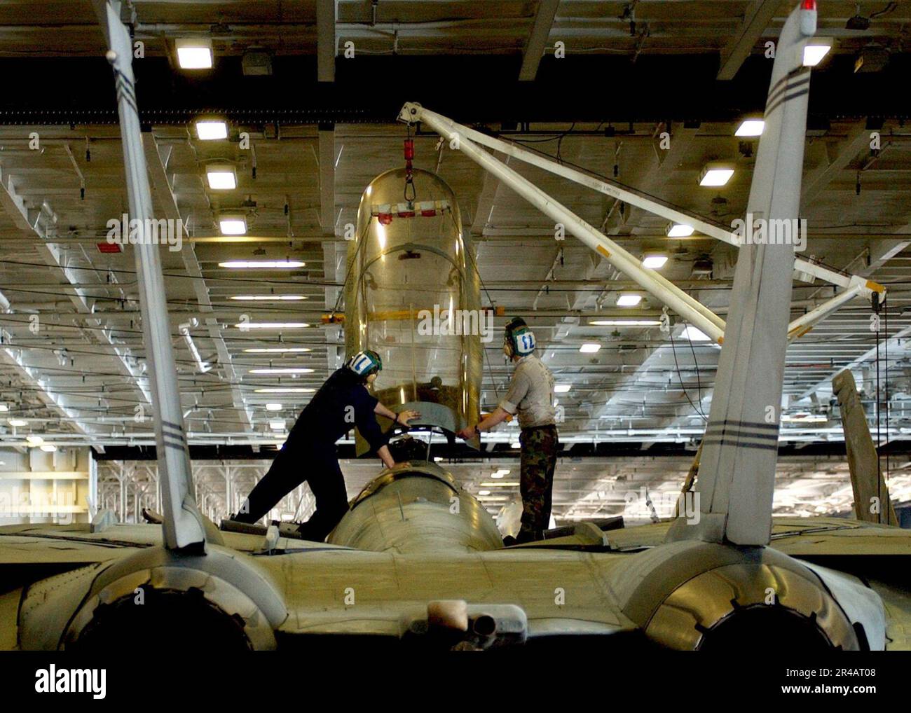 US Navy Two Sailors assigned to the ''Swordsmen'' of Fighter Squadron ...