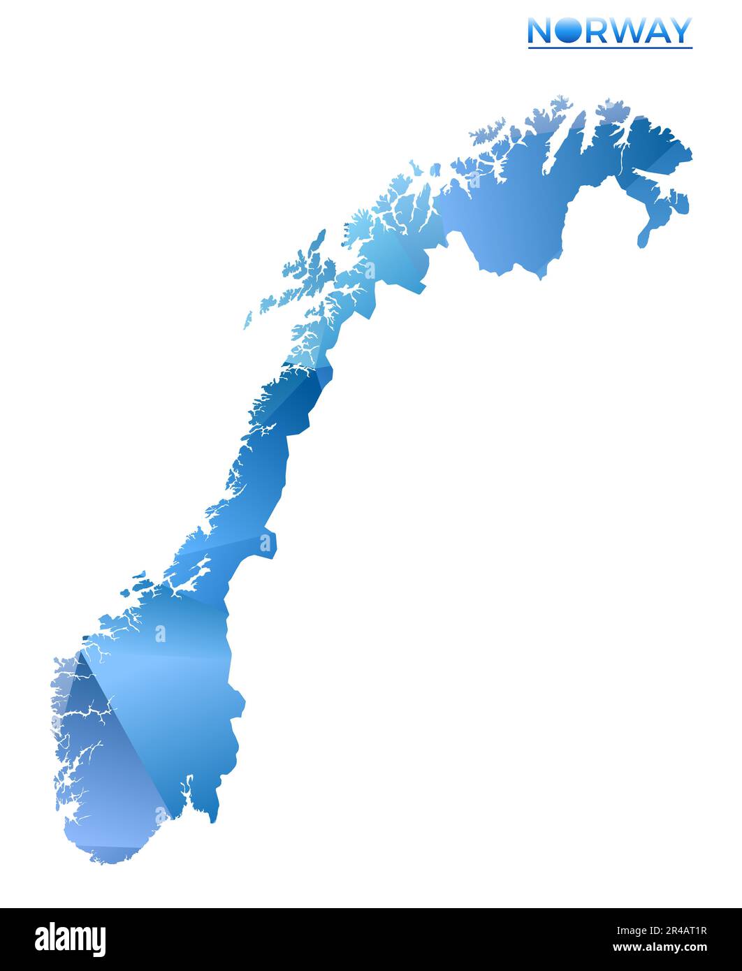 Vector polygonal Norway map. Vibrant geometric country in low poly style. Creative illustration ...