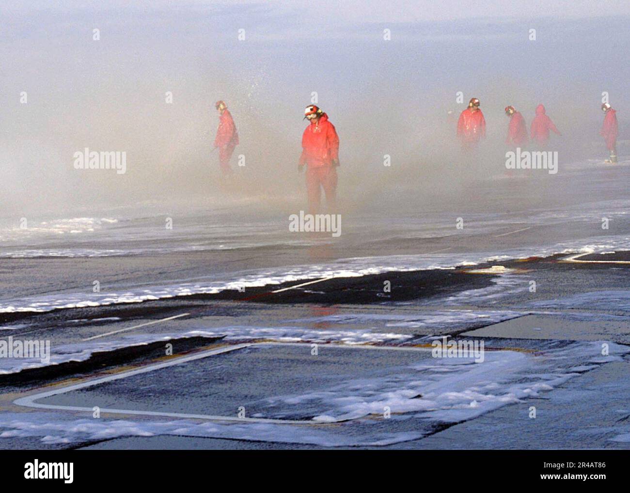 US Navy Sailors assigned to the Air and Engineering Departments aboard ...