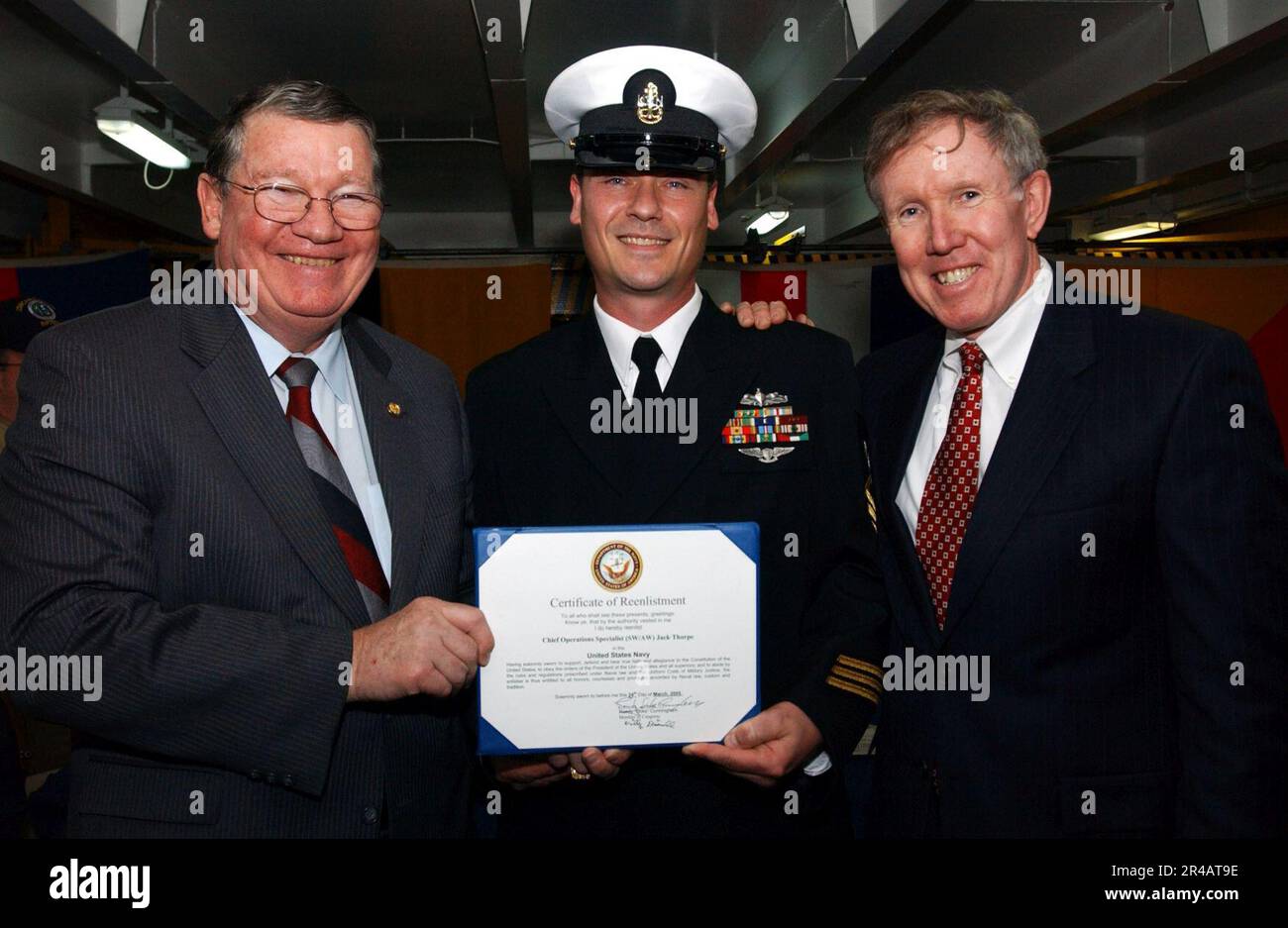 US Navy Rep. Randy Duke Cunningham (R-CA), left, and Bill Irish ...