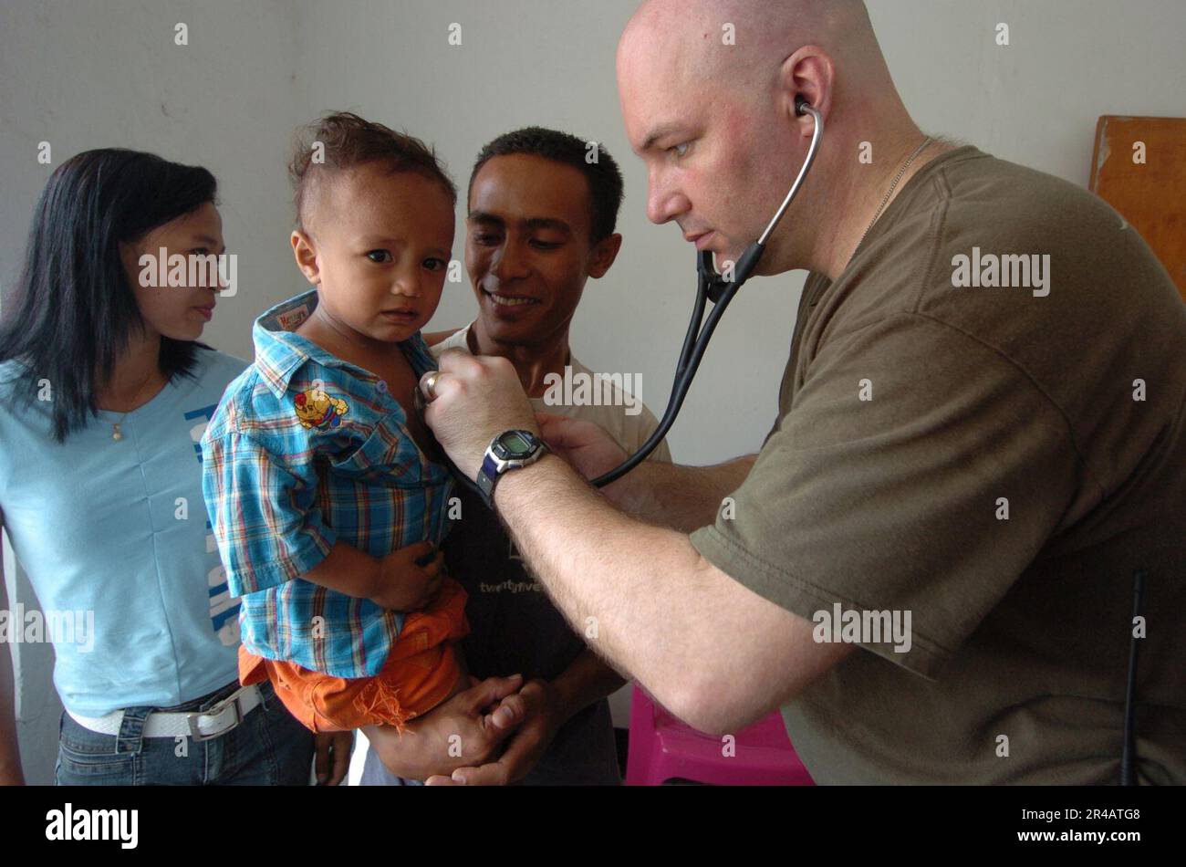 US Navy Hospital Corpsman 1st Class assigned to the Military Sealift ...