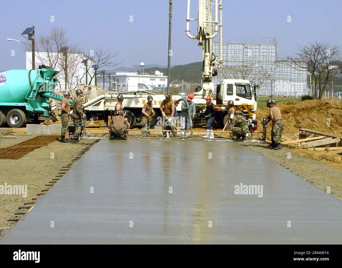 US Navy Seabees assigned to Naval Mobile Construction Battalion Four ...