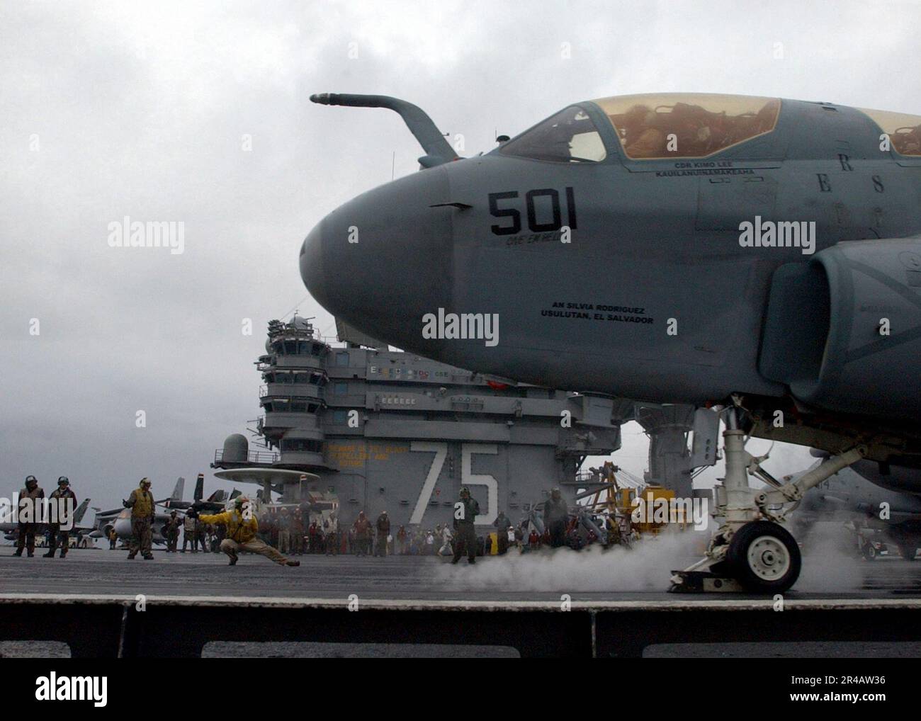 US Navy An EA-6B Prowler launches from a steam-powered catapult aboard ...