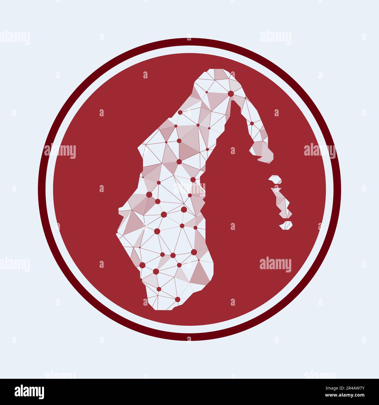 Aitutaki icon. Trendy tech logo of the island. Geometric mesh round ...