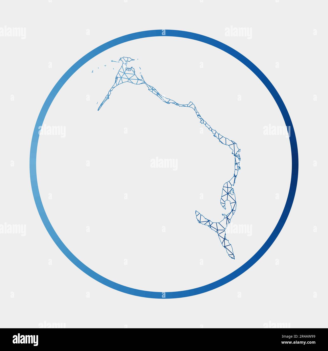 Eleuthera icon. Network map of the island. Round Eleuthera sign with ...