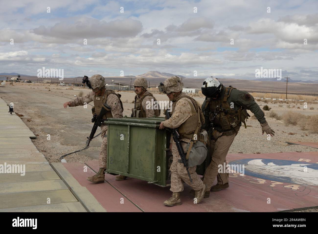 U.S. Marines with Marine Medium Tiltrotor Squadron (VMM) 261 and Marine Wing Support Squadron ...