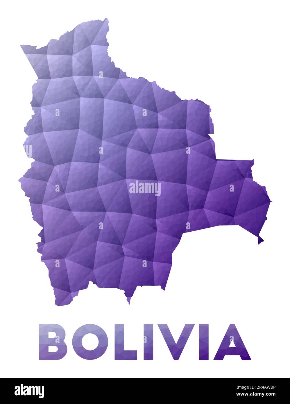 Low poly illustration of Bolivia. Purple geometric design. Polygonal ...