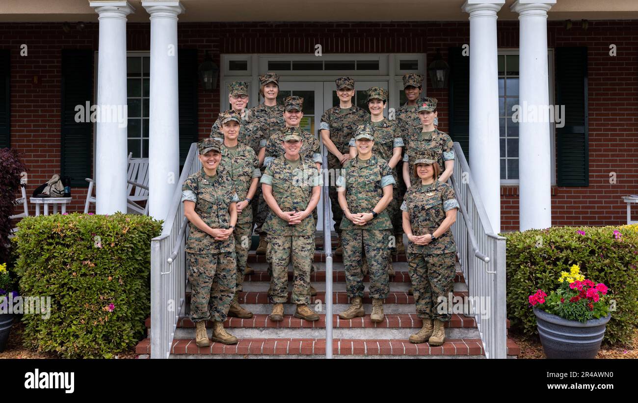 U.S. Marine Corps leaders with Marine Corps Instillation East, pose for ...