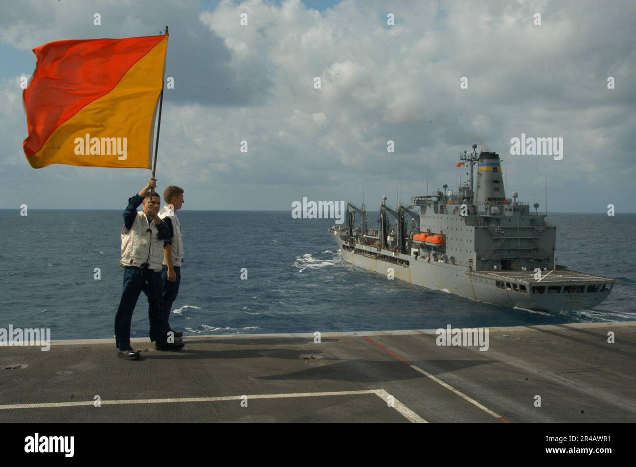 US Navy Quartermaster's positioned at the bow aboard the conventionally ...