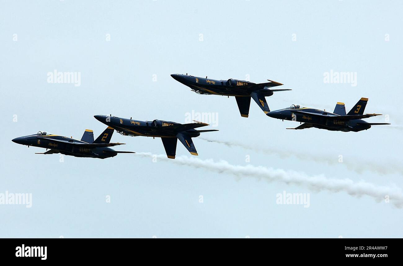 US Navy Four F-A-18A Hornets, assigned to the U.S. Navy flight ...
