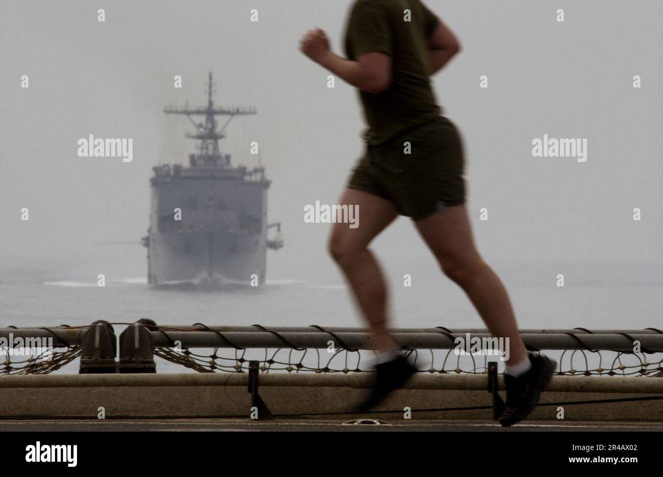 US Navy A Marine attached to amphibious transport dock ship USS Duluth ...