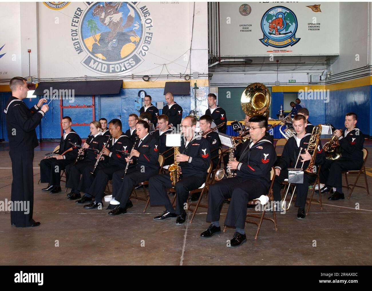 US Navy A U.S. Navy band plays at the change of command ceremony for ...