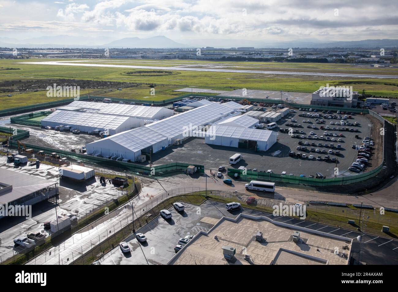 Aerial view of the soft-sided facility in Otay Mesa, CA Stock Photo - Alamy