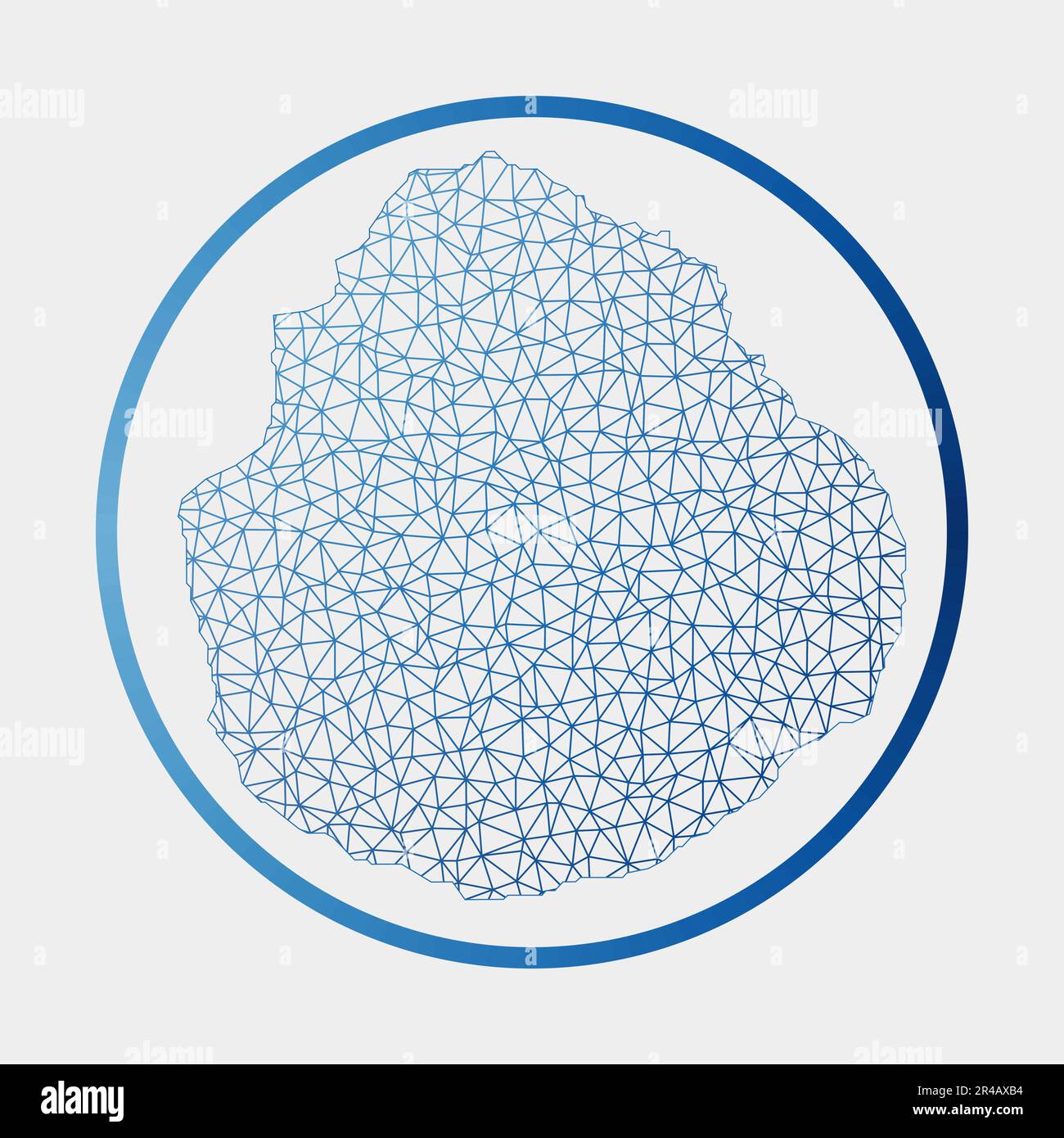 Marie-Galante icon. Network map of the island. Round Marie-Galante sign ...