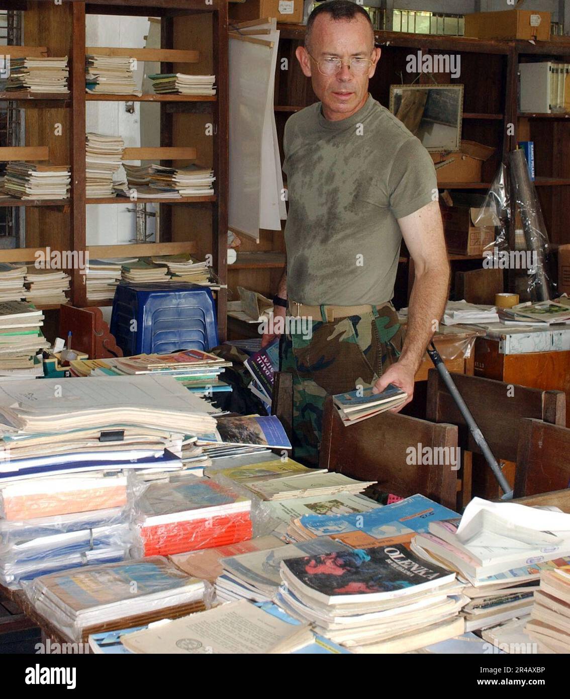 US Navy Navy Chaplain, Lt. Cmdr. a Catholic Priest assigned to the ...