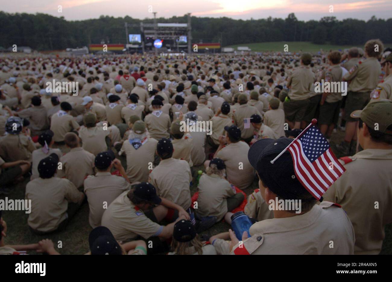 US Navy Scouts gather to listen to Navy volunteers give encouragement ...