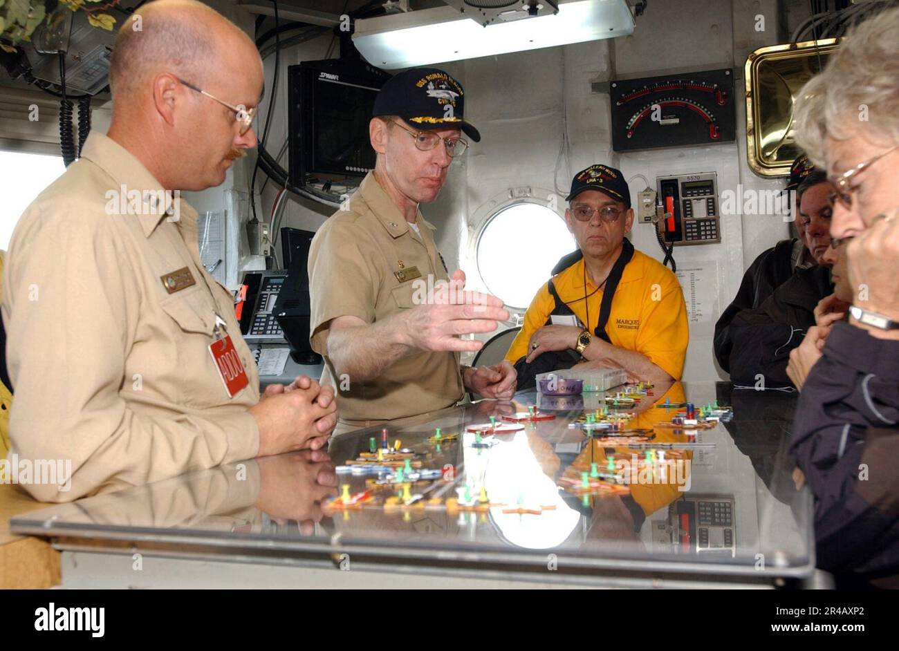 US Navy Commanding Officer, USS Ronald Reagan (CVN 76), Capt. center ...