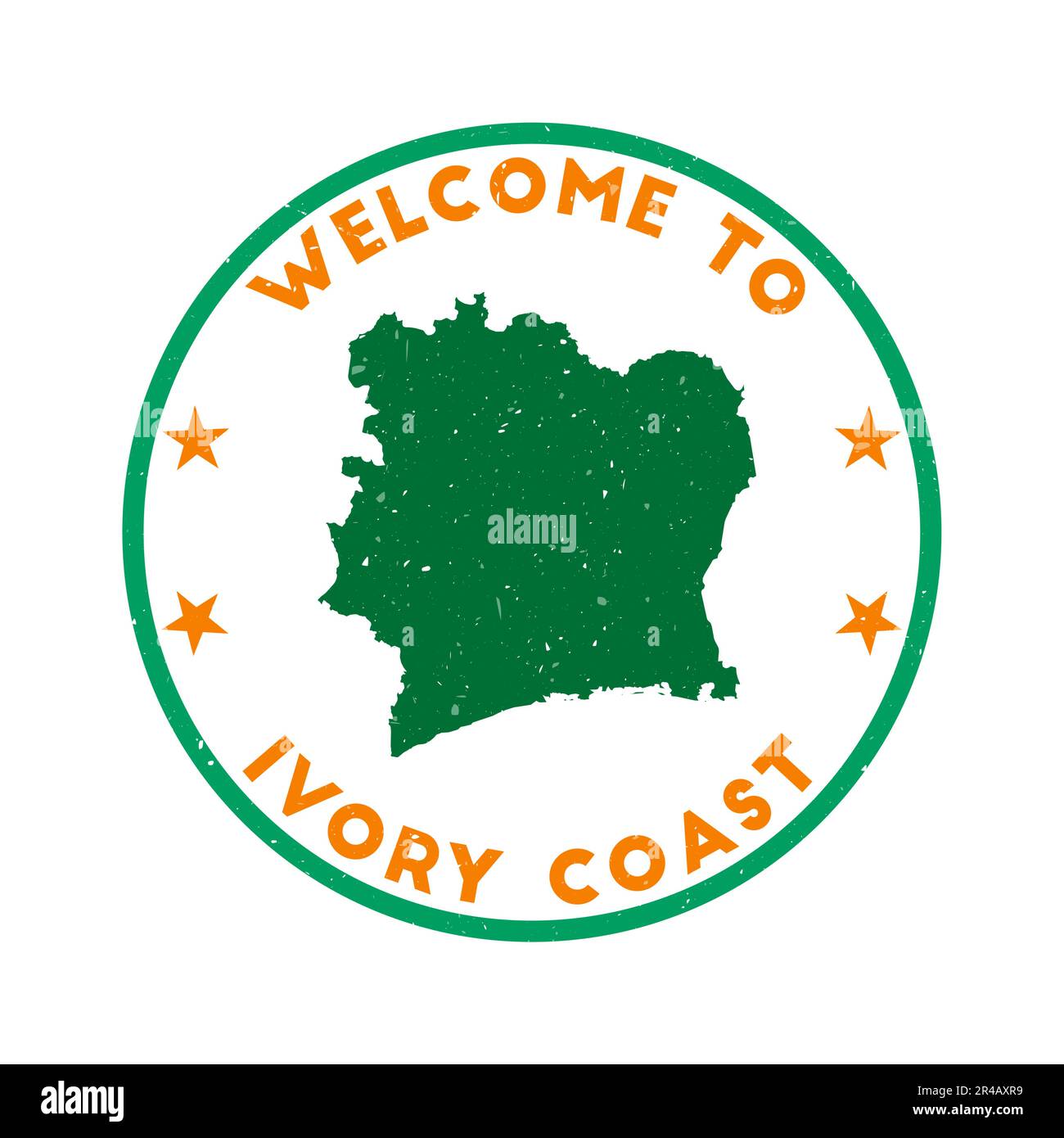 Map of ivory coast with flag vector illustration hi-res stock ...