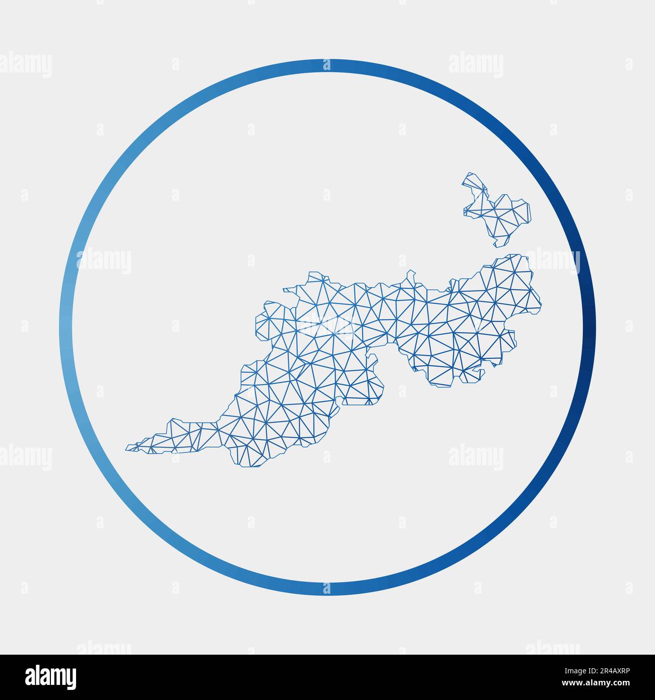 Guana Island icon. Network map of the island. Round Guana sign with ...