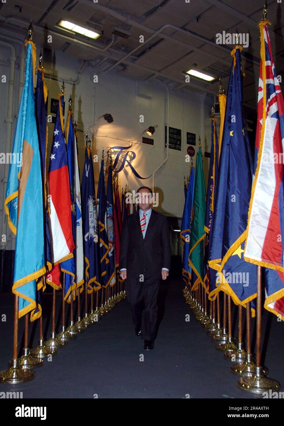 US Navy Spain's Minister of Defense Jose Bono Martinez walks through ...