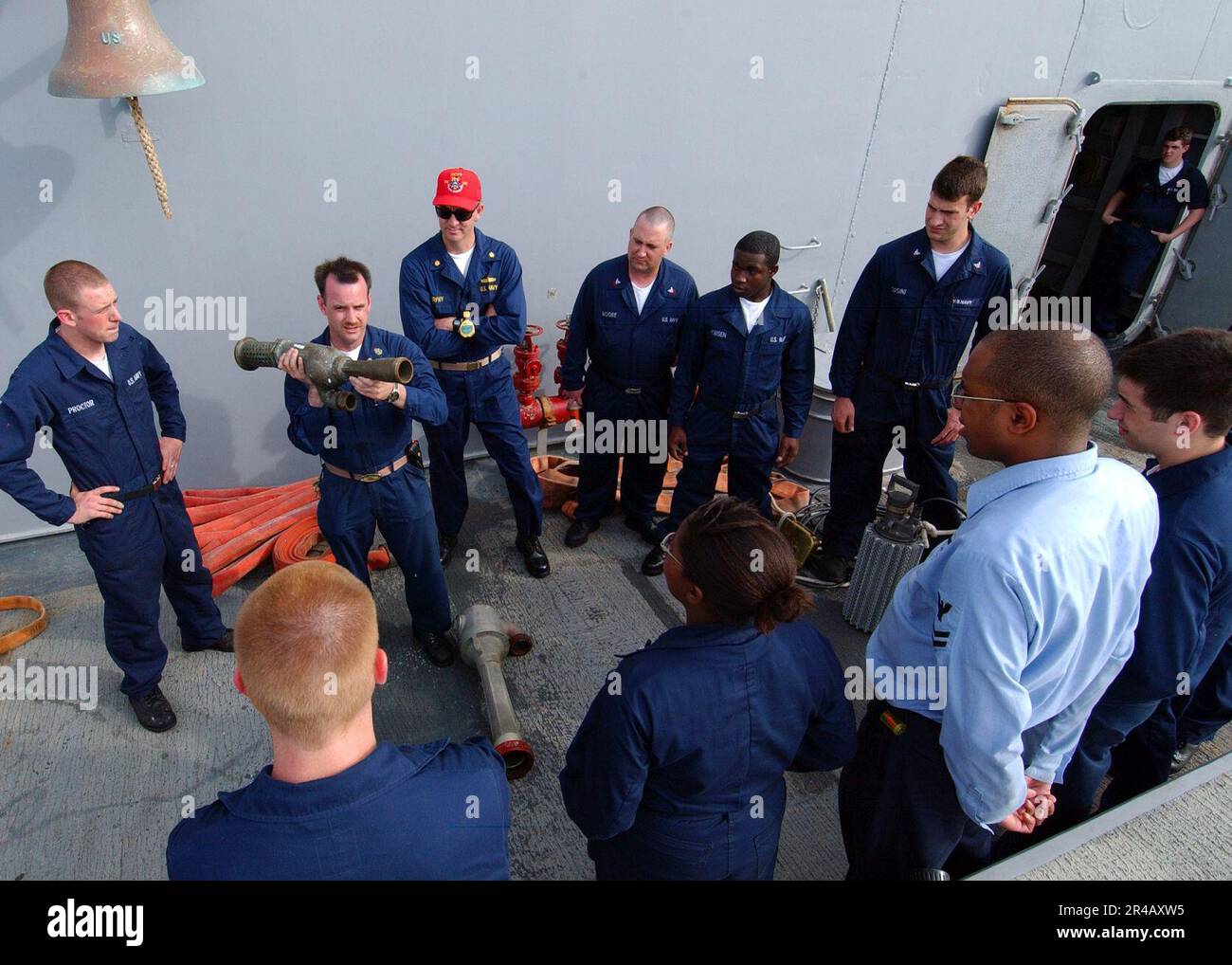 US Navy Chief Damage Controlman assigned to the Ticonderoga-class ...