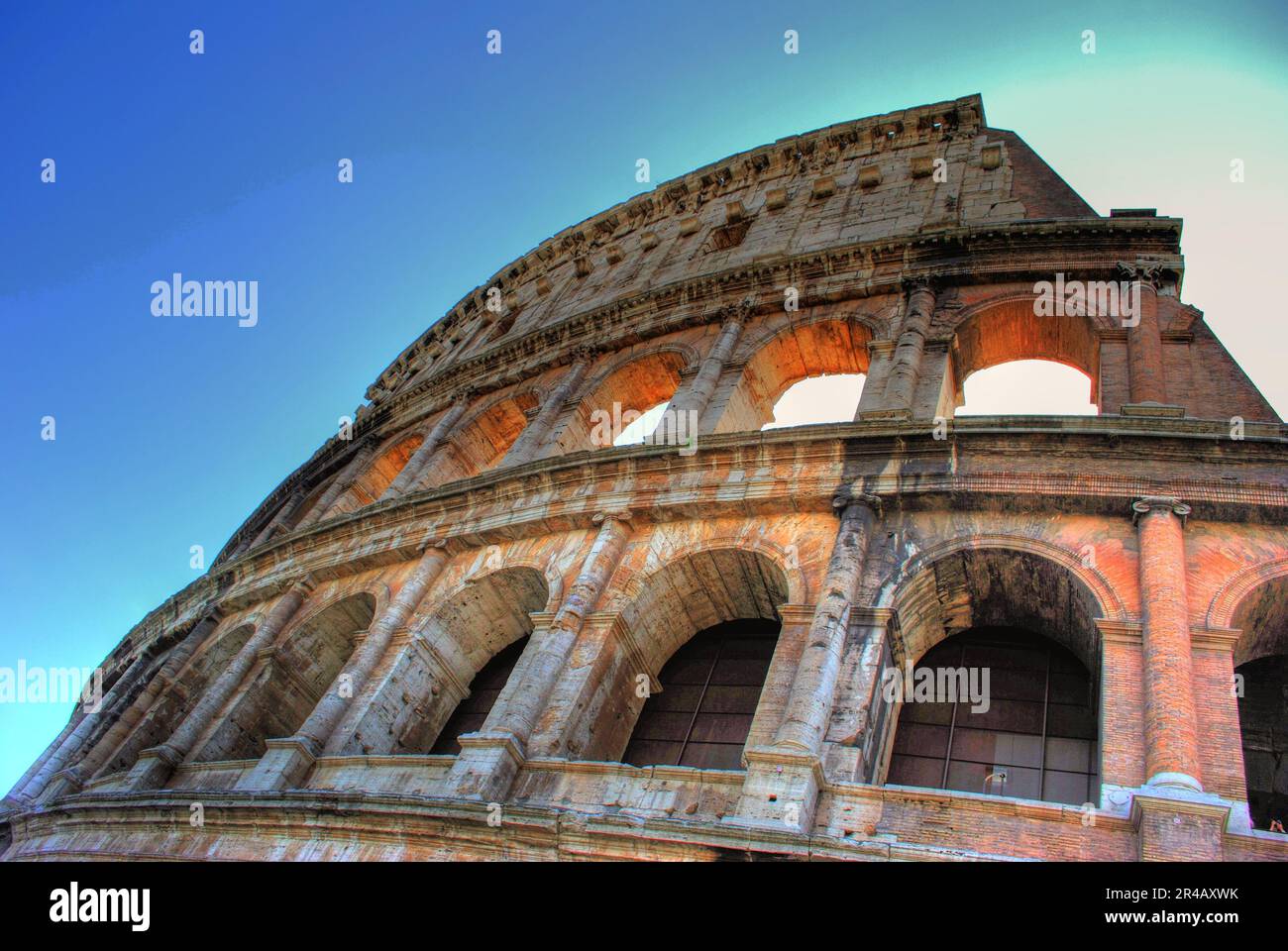 A stunning image of the Roman Colosseum in Rome, Italy, illuminated by ...